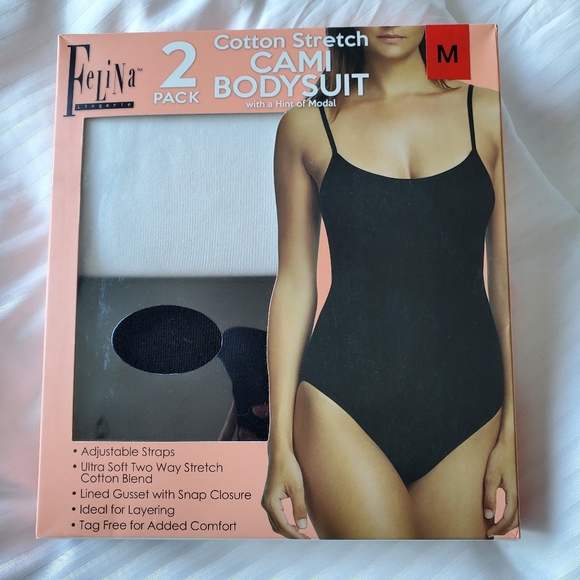 Felina | Tops | New Felina Stretch Bodysuit Pack Of 2 | Poshmark